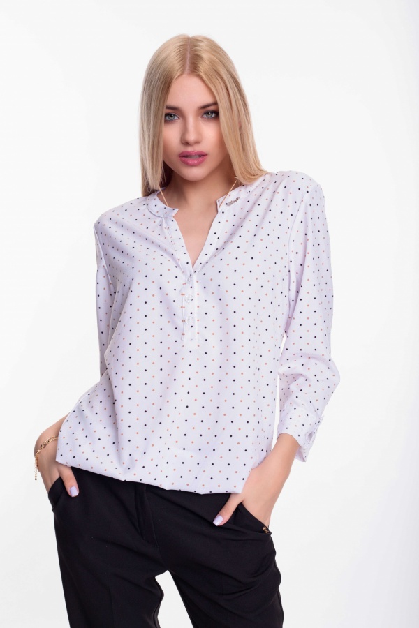 Mayo Chix - Michelle blúz fehér pöttyös