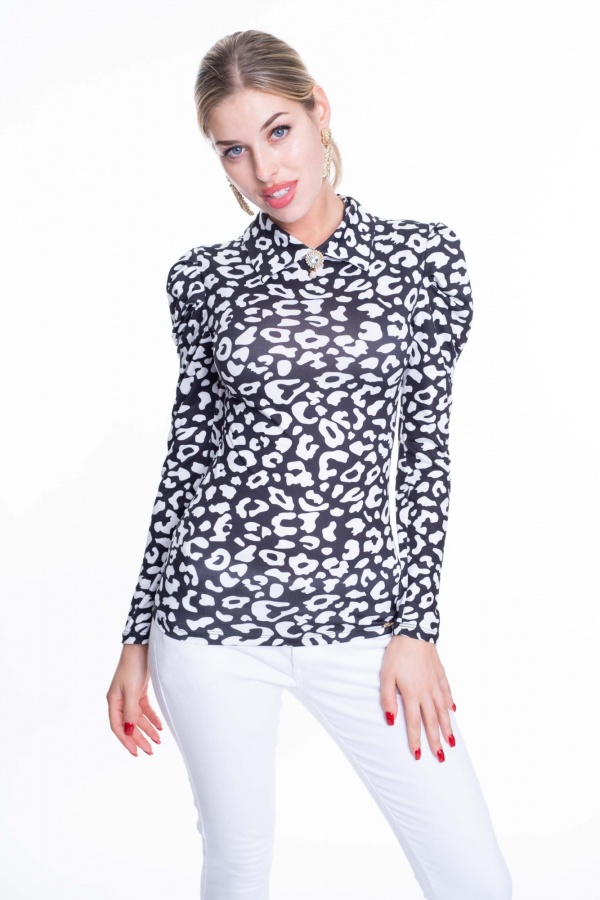 Mayo Chix - Glenda póló fekete-fehér oci mintás