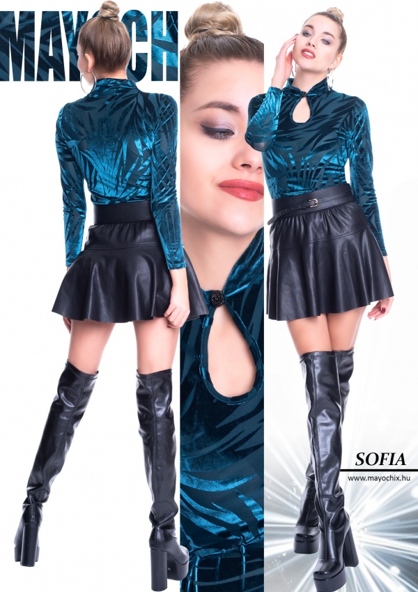 Mayo Chix - Sofia póló zöld bársony